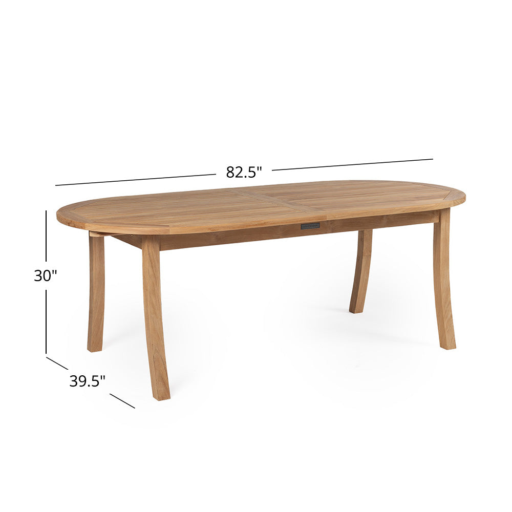 Sage Grade A Teak Extended Oval Dining Table | Ash & Ember