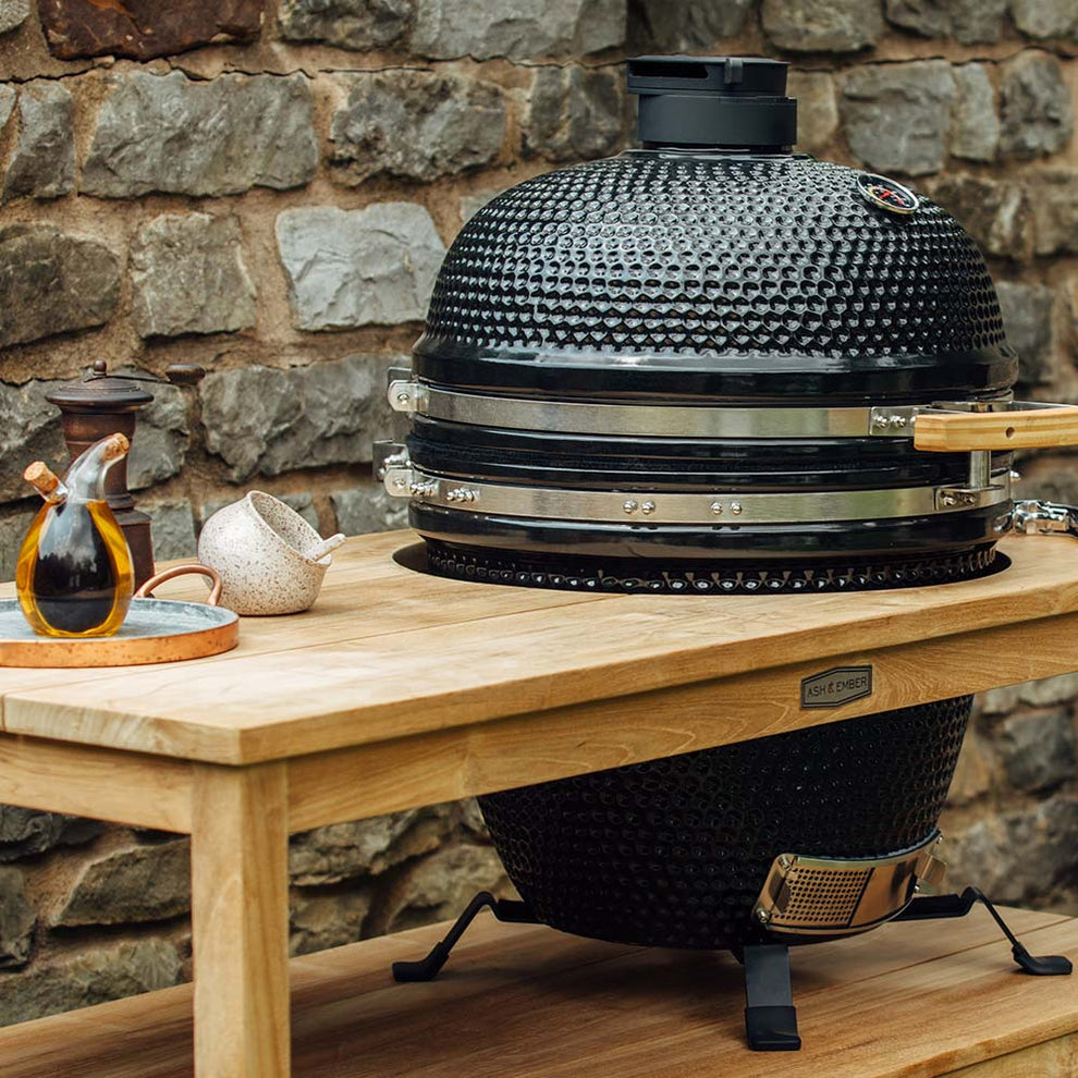 Grade A Teak Ceramic Grill Table | Ash & Ember