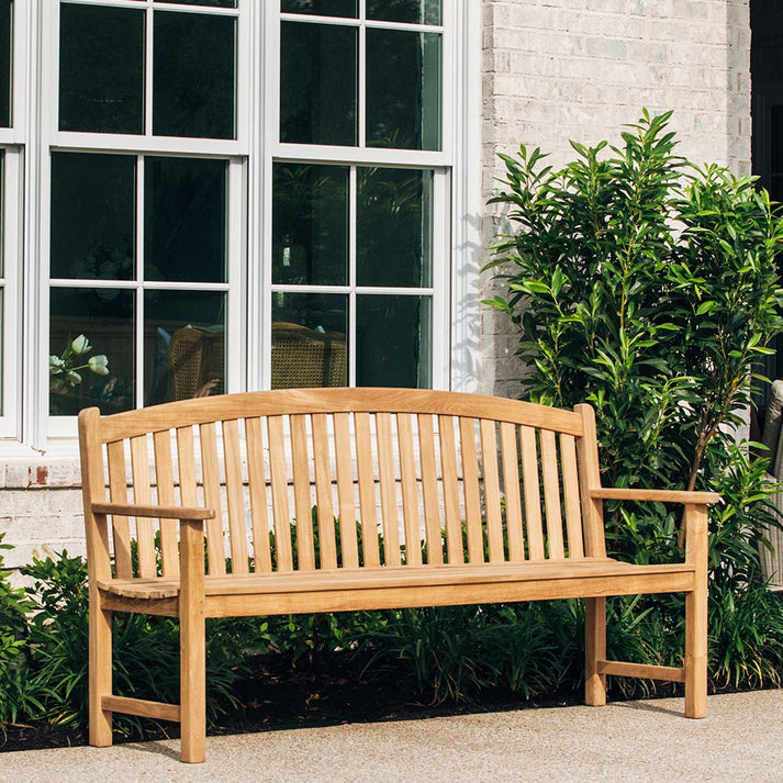 Grade A Teak Bow Back Bench | Ash & Ember