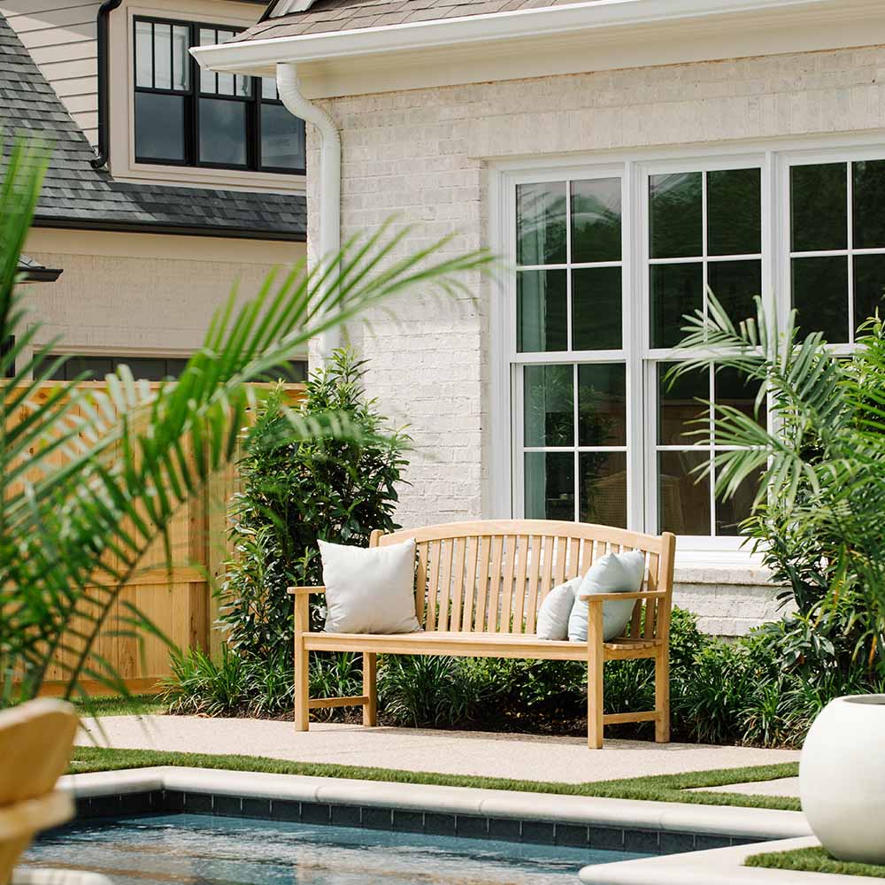 Grade A Teak Bow Back Bench | Ash & Ember