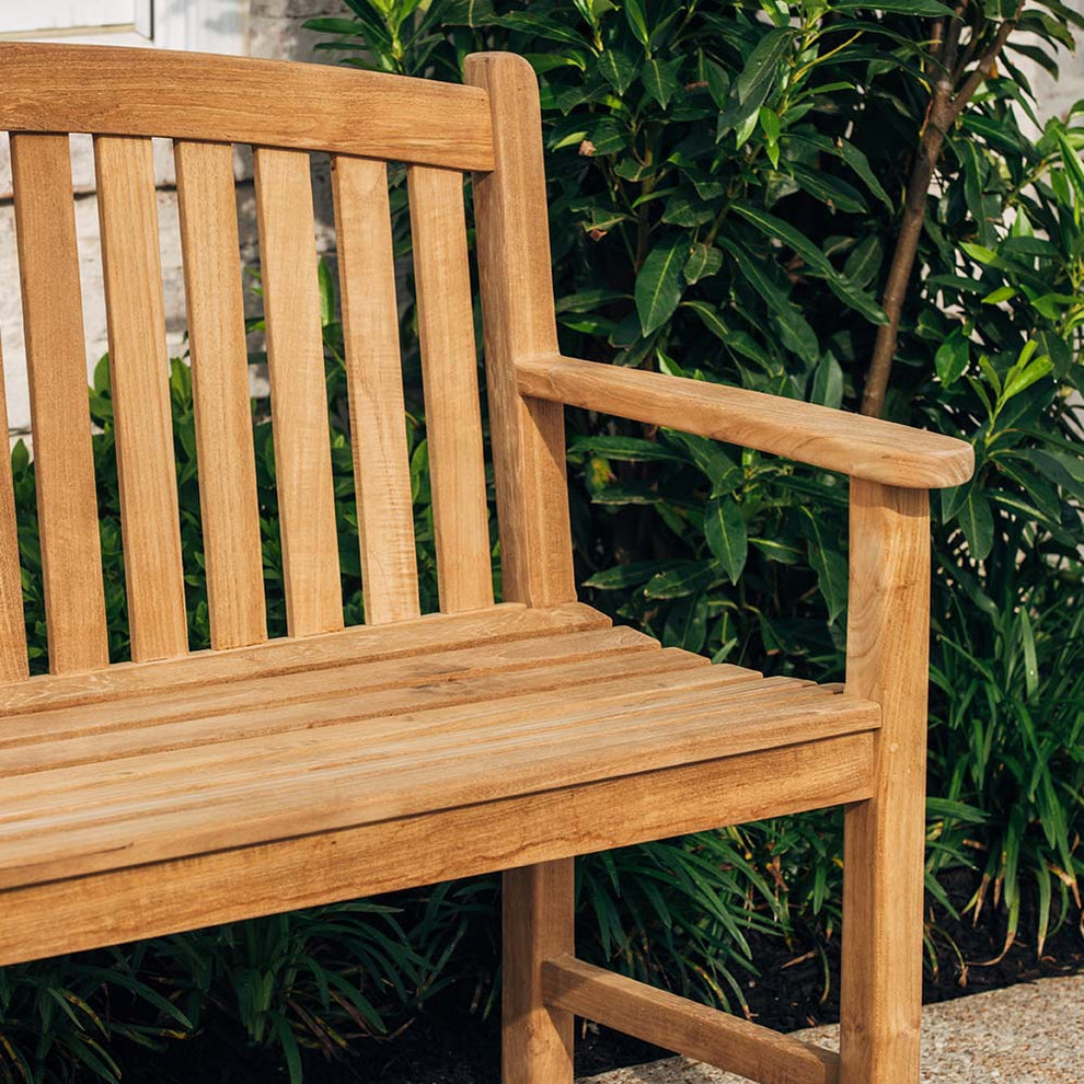 Grade A Teak Bow Back Bench | Ash & Ember