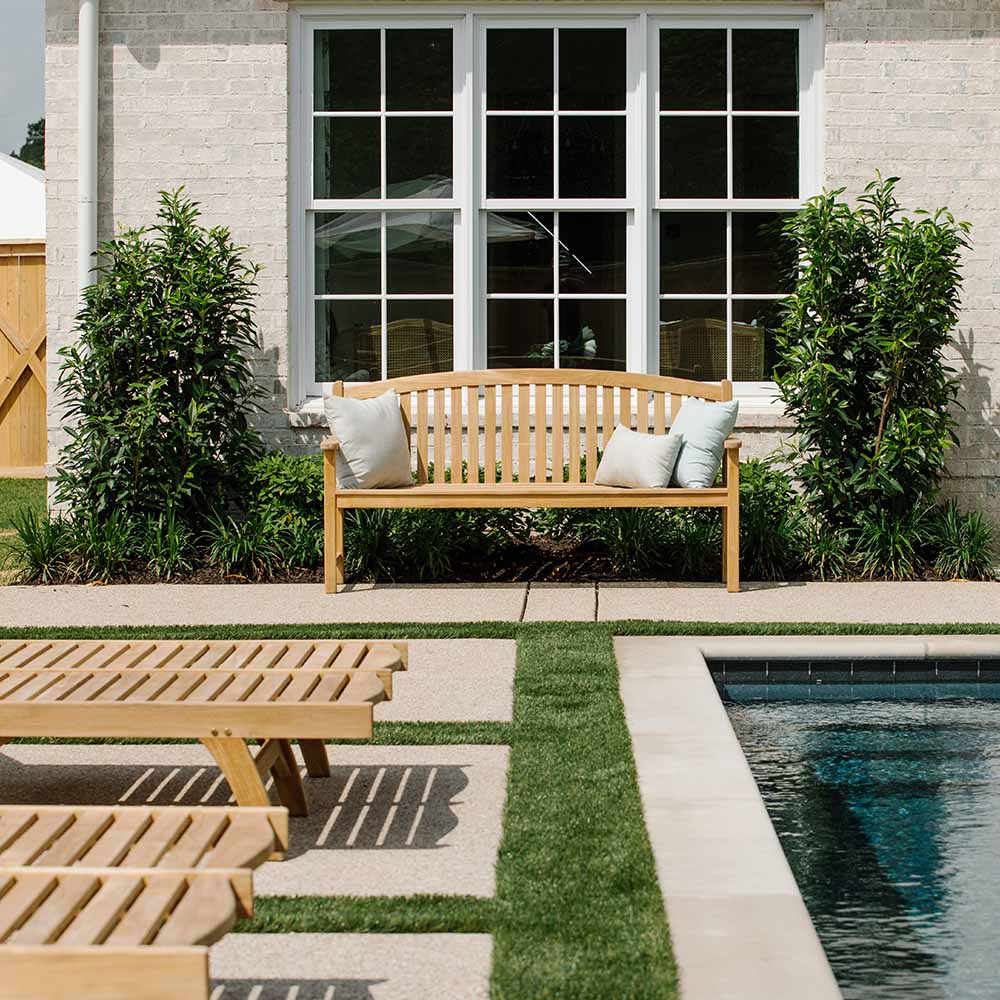 Grade A Teak Bow Back Bench | Ash & Ember