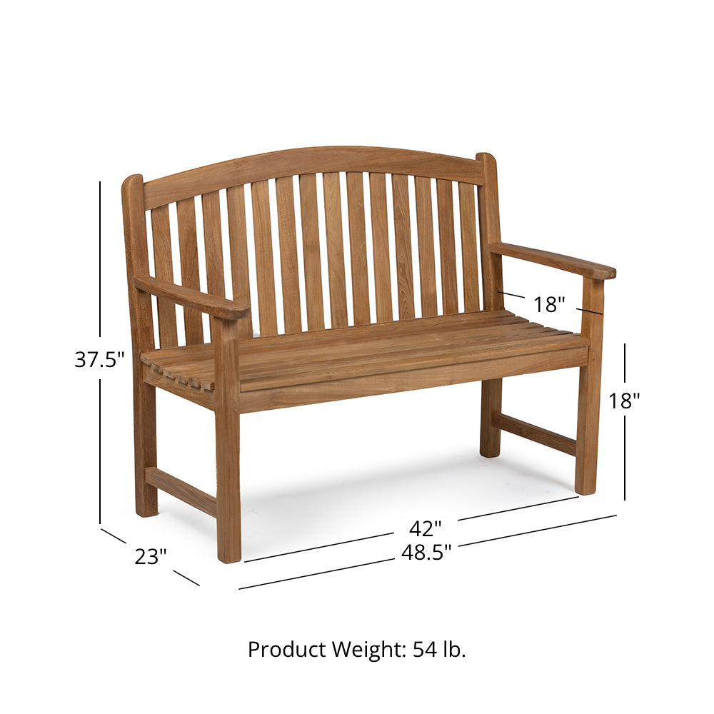 Grade A Teak Bow Back Bench | Ash & Ember