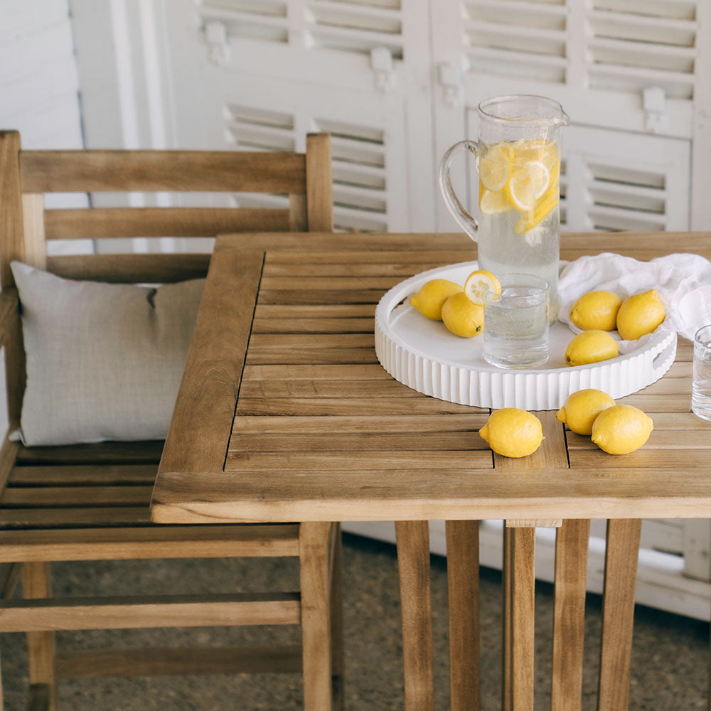 Acadia Grade A Teak 35" Square Bar Table | Ash & Ember