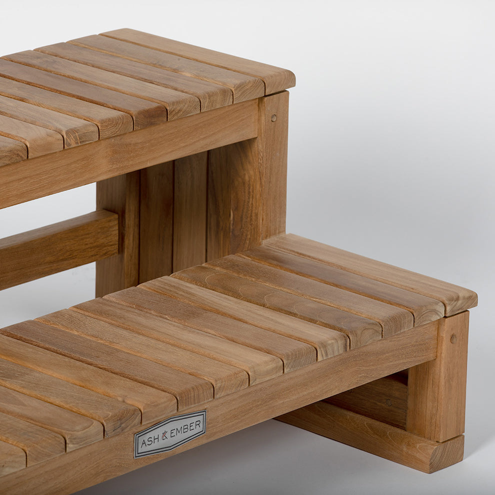 Teak Hot Tub Steps | Ash & Ember