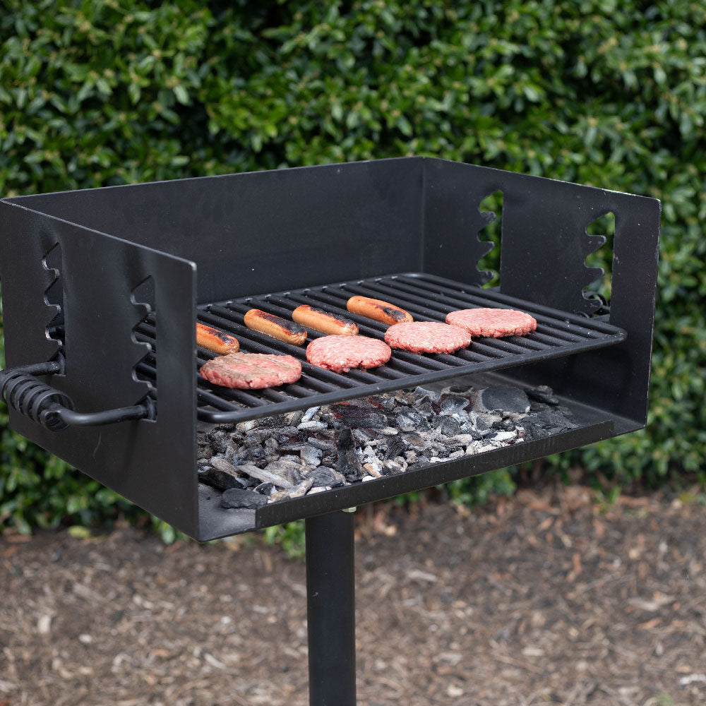 384 Sq. In. Commercial Grade Park-Style Charcoal Grill | Ash & Ember