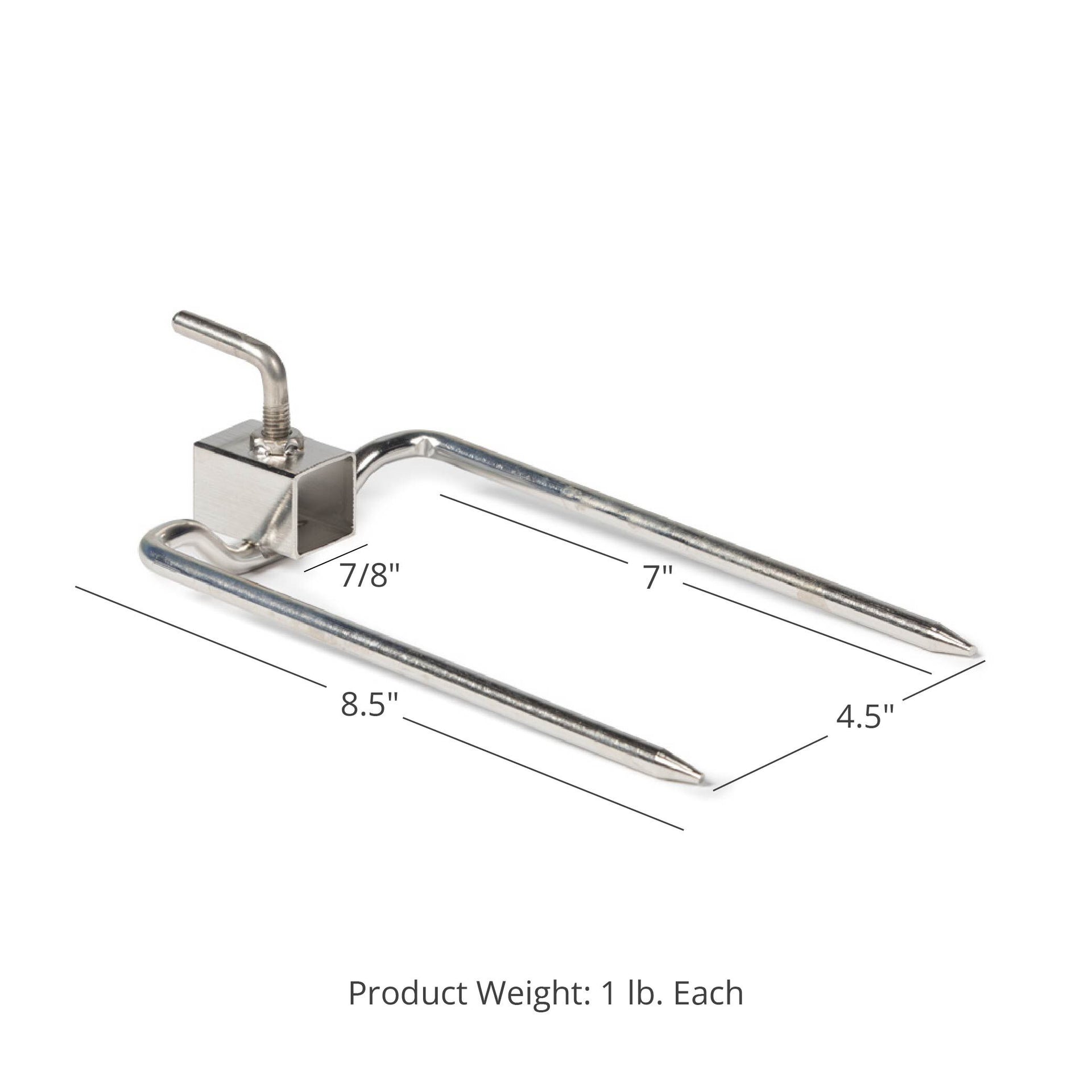 Pair Dual Prong BBQ Rotisserie Forks Fit 7/8" Square Rotisserie Spit ...