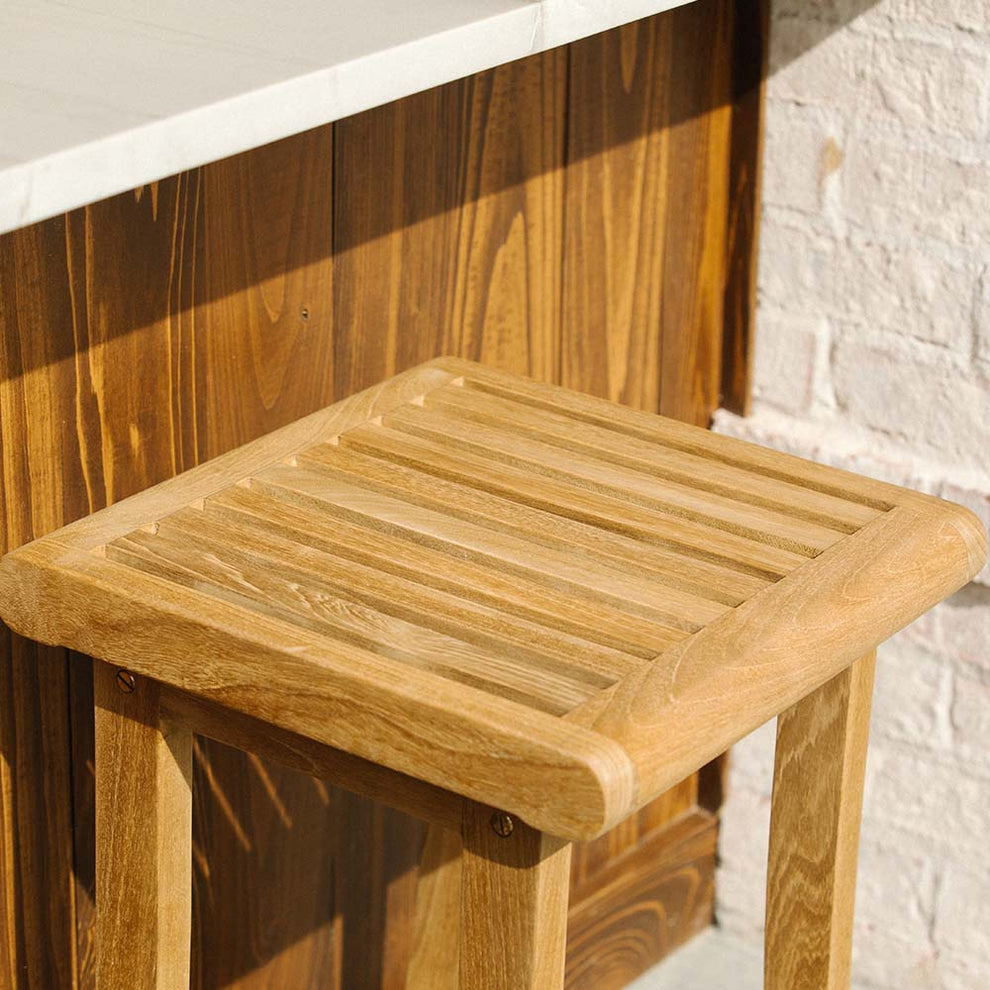 Acadia Grade A Teak Barstool | Ash & Ember
