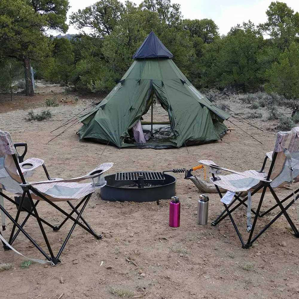 Steel Camp Fire Ring & Outdoor Cooking Grate | Ash & Ember