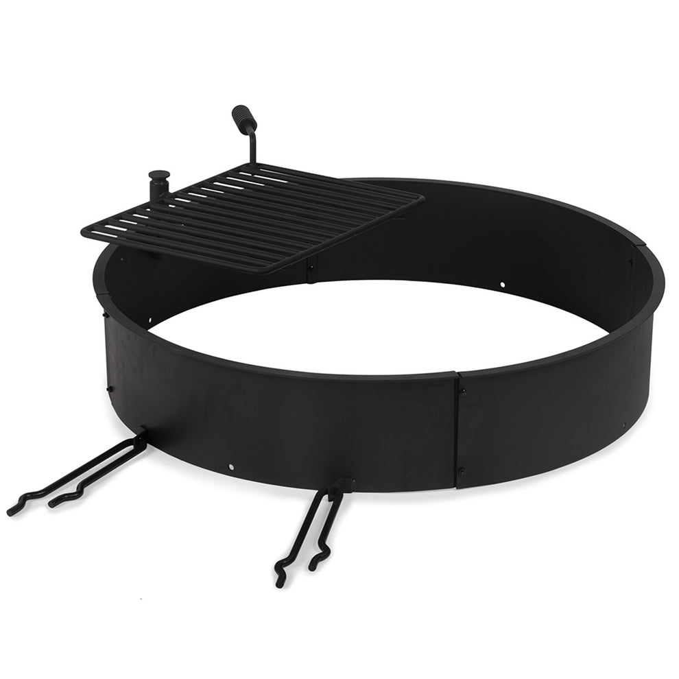 Steel Camp Fire Ring & Outdoor Cooking Grate | Ash & Ember