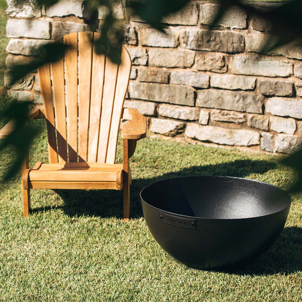 29" Hemisphere Fire Pit - Wood Burning Backyard Fireplace - Round Flat ...