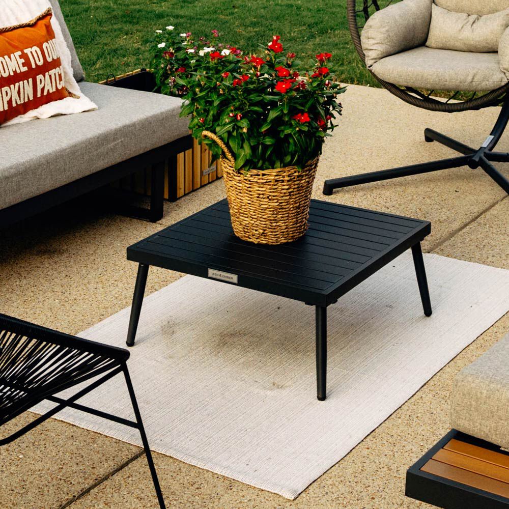 Caspian Square Coffee Table - Aluminum Alloy Home Décor Accent Side Table - Indoor-Outdoor ...