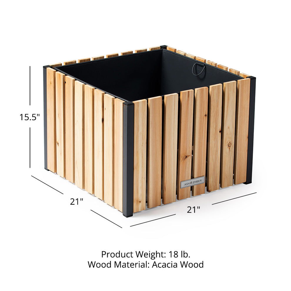 Caspian Square Planter Box - Home Décor Evergreen Garden Bed - Weather Resistant Indoor-Outdoor ...