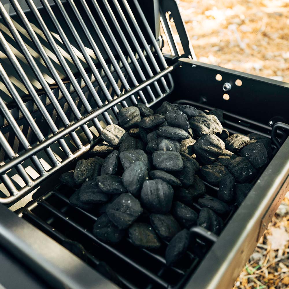 390 Sq. In. Covered Commercial Grade Park-Style Charcoal Grill | Ash ...