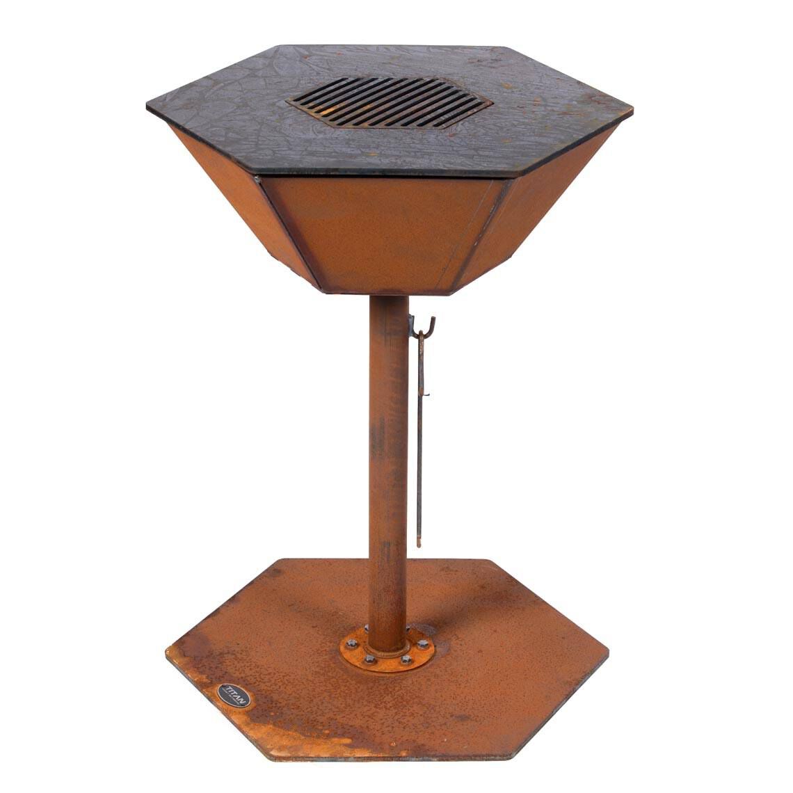 Scratch and Dent - Hexagon Flat Top Griddle Wood Fire Grill - Outdoor ...