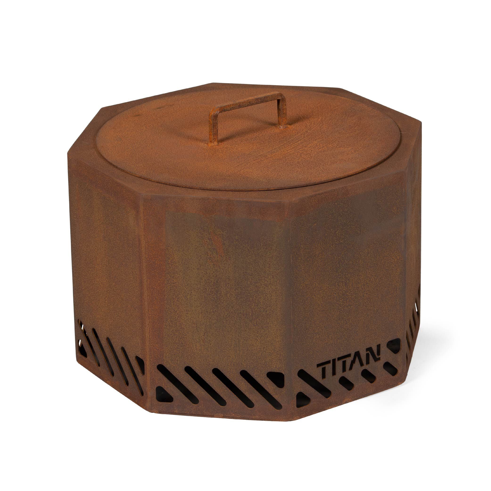 Scratch and Dent - 21" Corten Steel Dual Flame Smokeless Fire Pit with ...