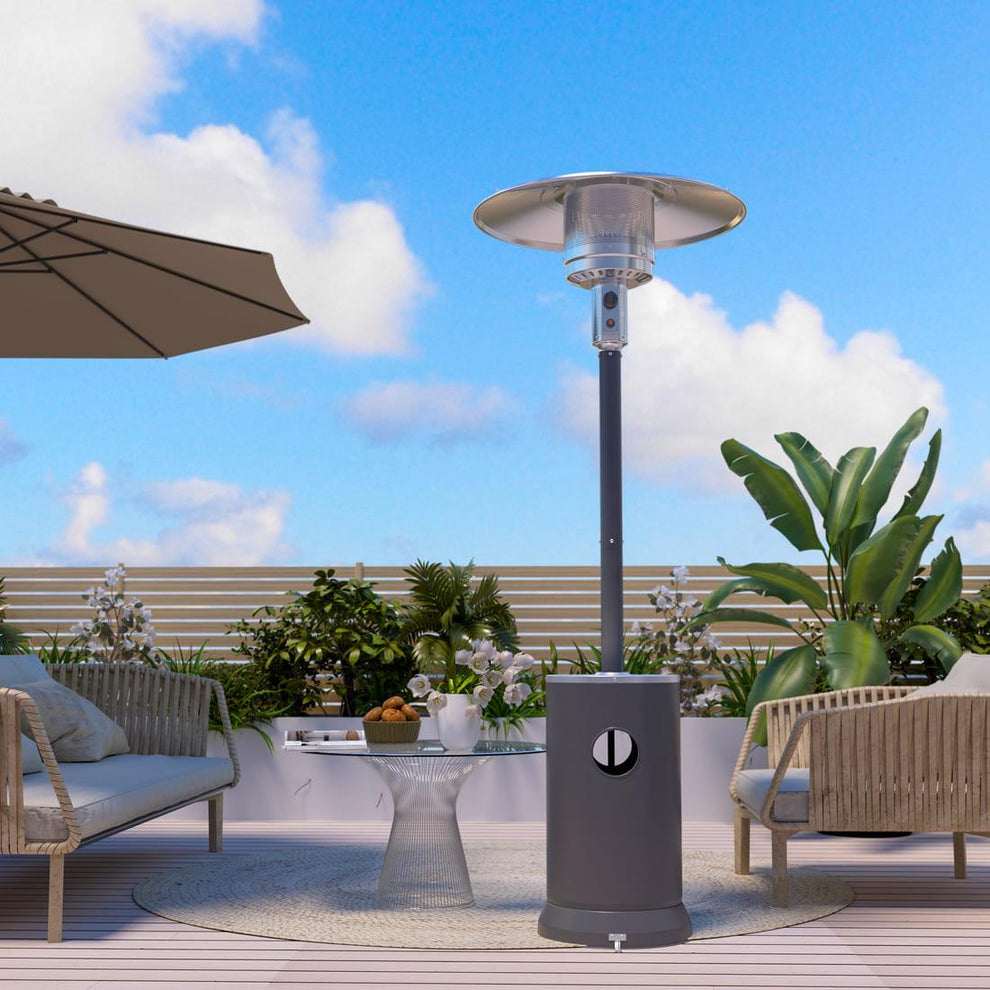 Pamapic 48,000 BTU Propane Patio Heater with Table Design & Wheels ...
